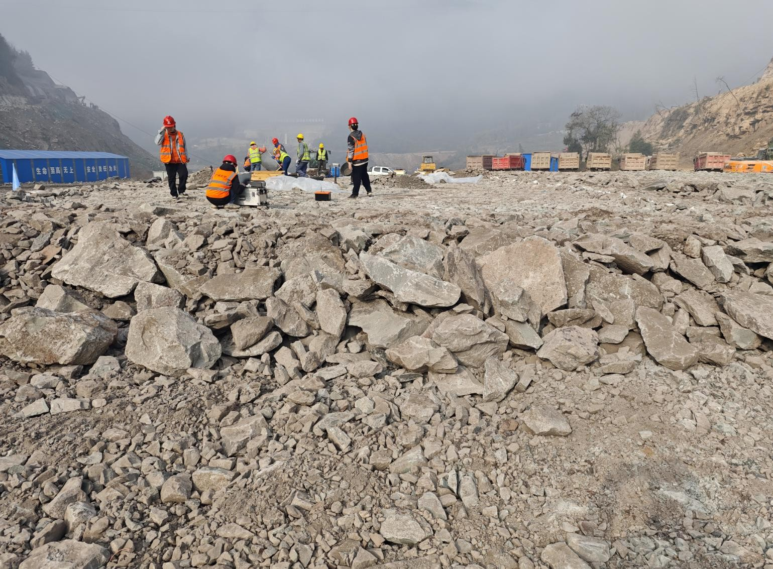 Measuring the compaction degree of rockfill dam materials using ...